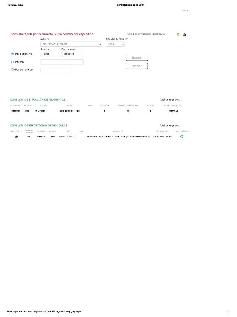 Consulta Rápida de Pedimentos SOIA | PDF | Derecho