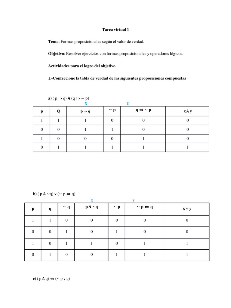 Tarea-Virtual 2 Logica Matematica | PDF | Proposición | Sintaxis (Lógica)