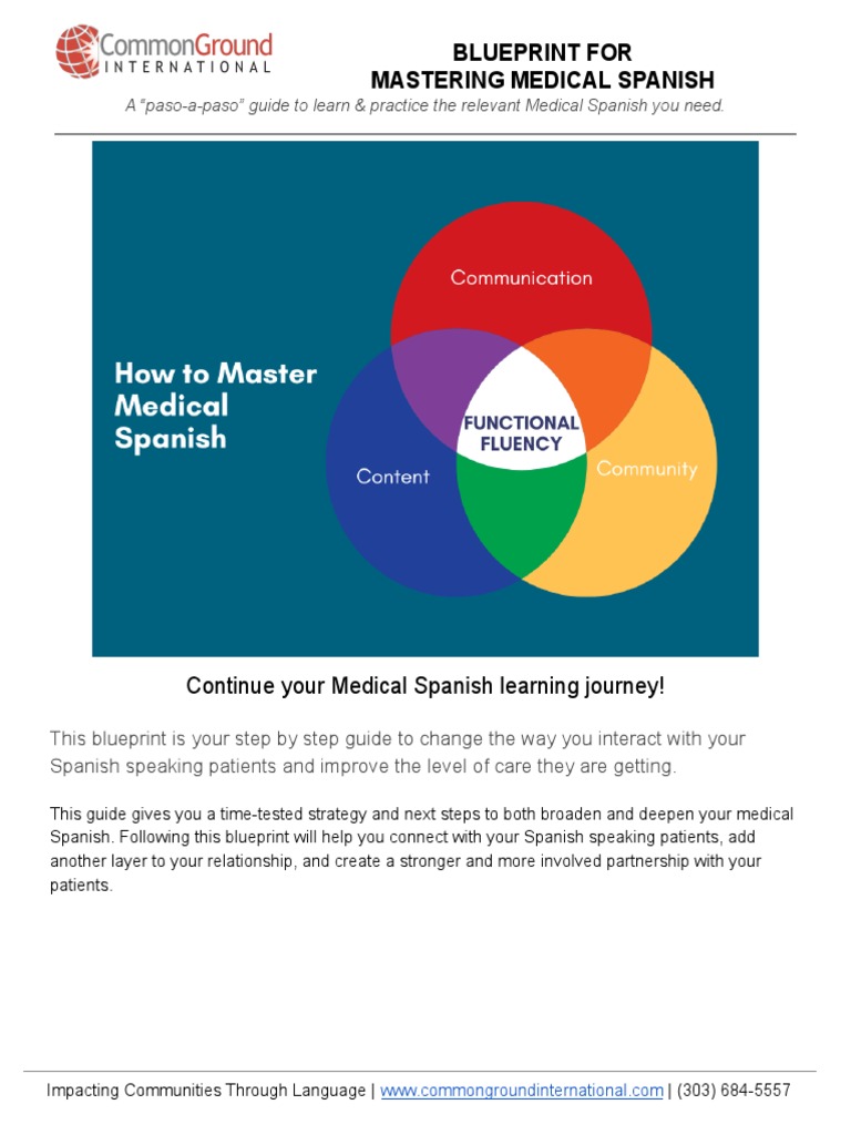 Master Medical Spanish Blueprint | PDF | Communication | Grammatical Tense