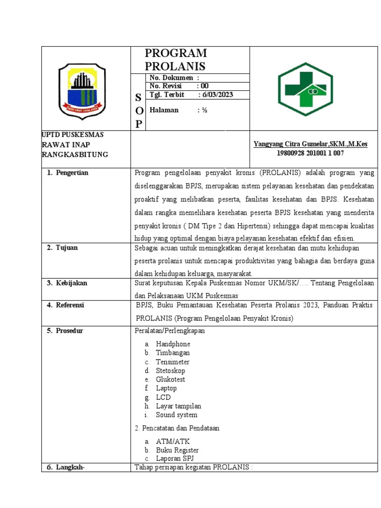 Sop Prolanis - Dedi | PDF