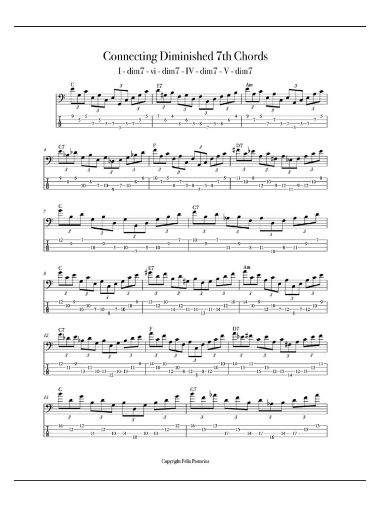Felix Pastorius - Connecting Dim 7th Chords | PDF