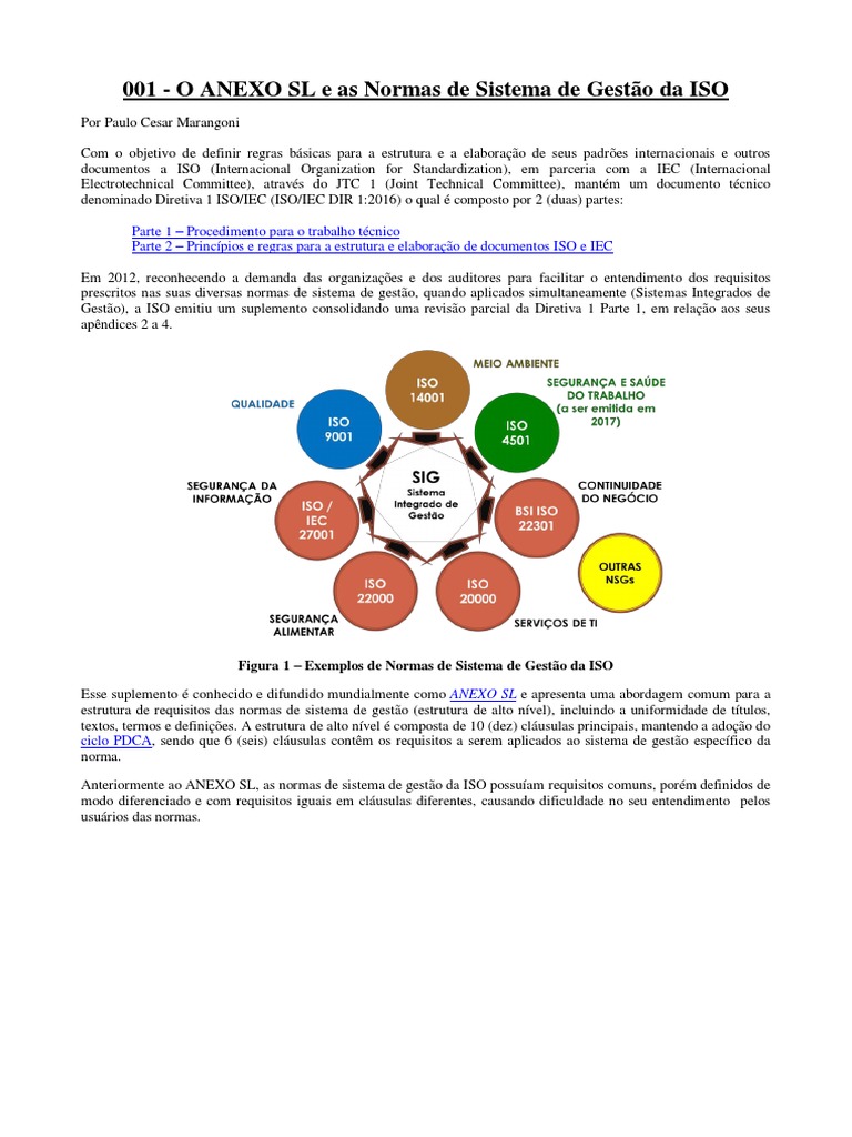 001 - O ANEXO SL e As Normas de Gestão Da ISO | PDF | Gestão de ...
