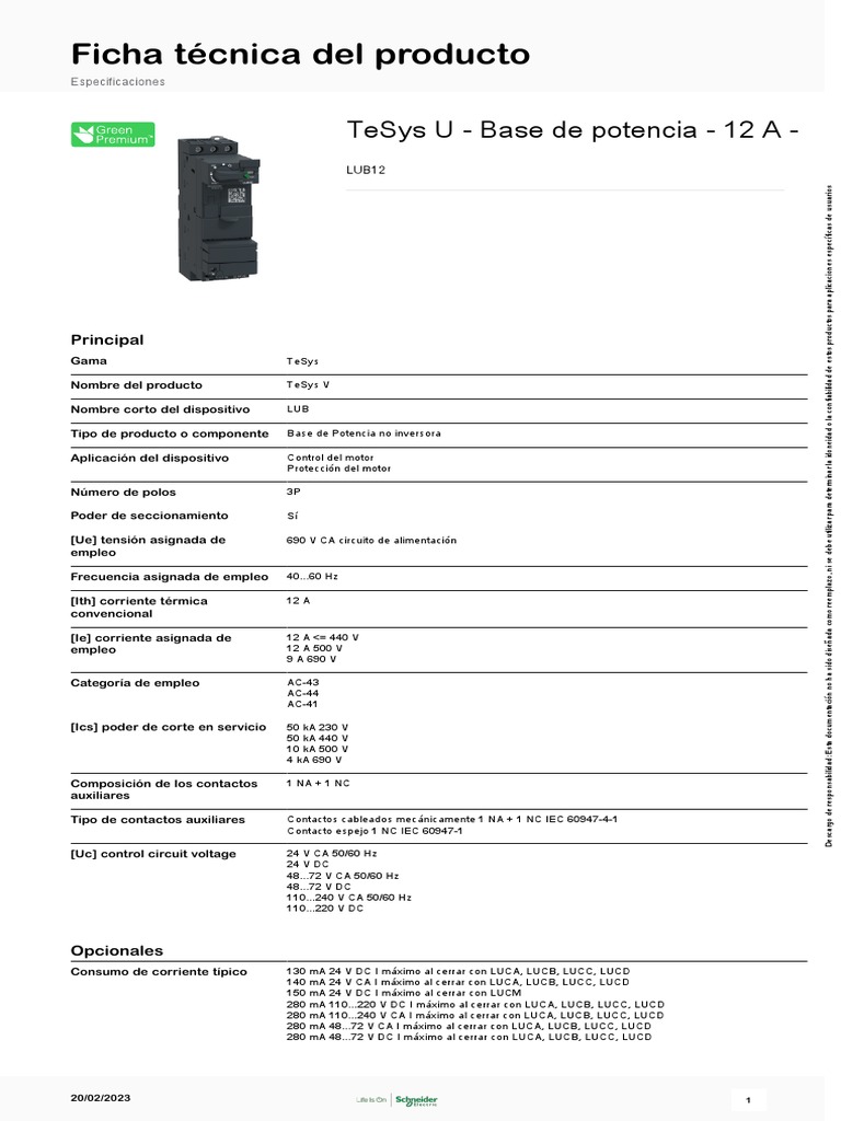 TeSys U - LUB12 | PDF | Resistor | Tornillo
