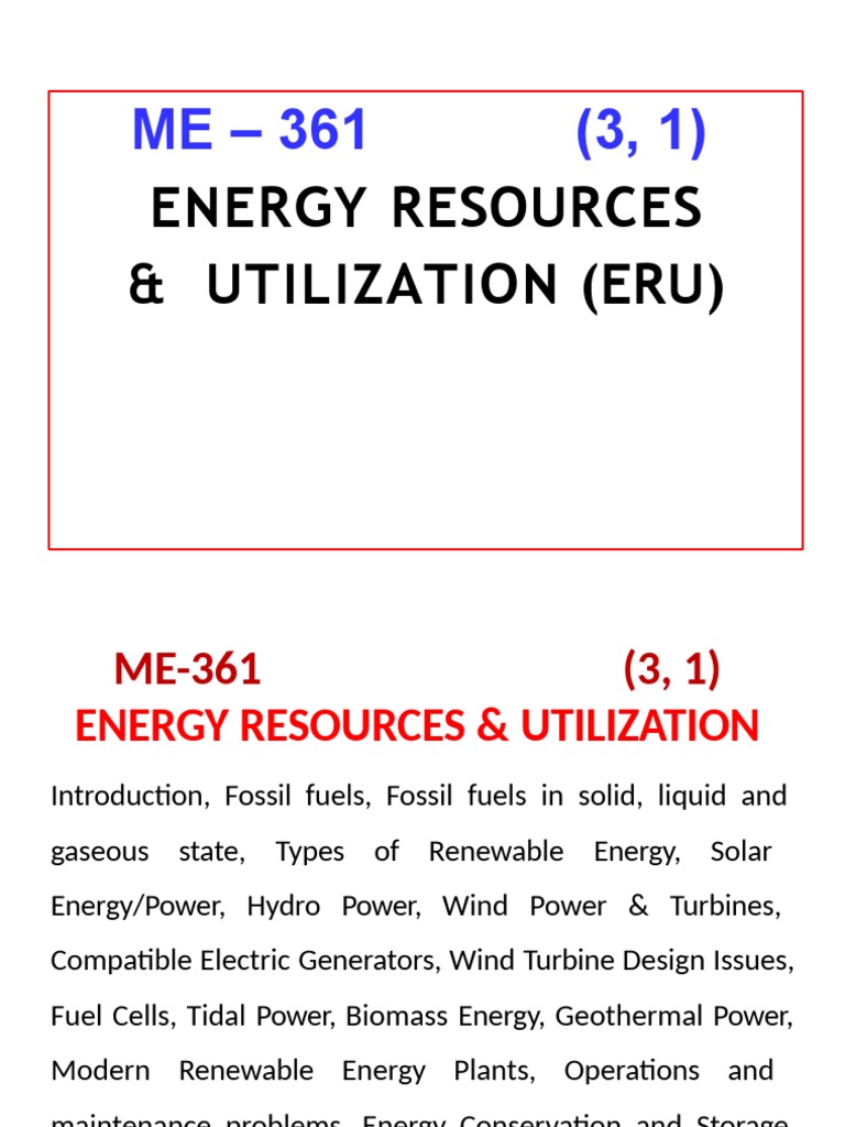 ERU Intro | PDF | Renewable Energy | Petroleum