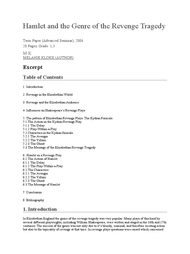 Hamlet and Elizabethan Revenge | PDF