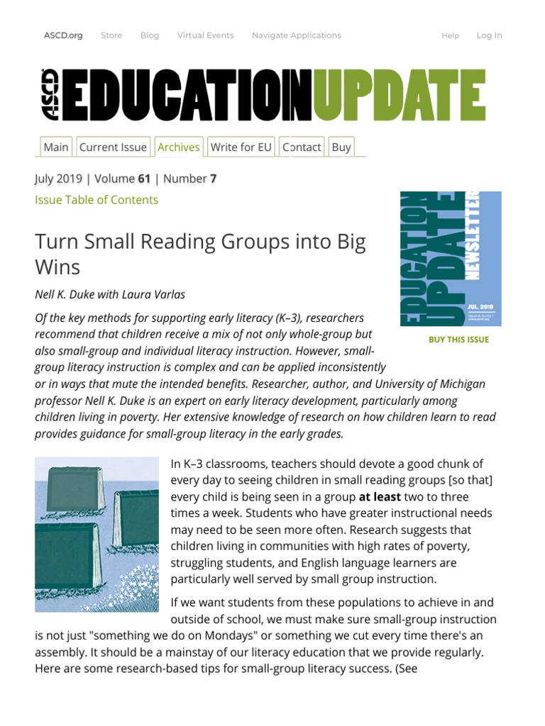 ASCD Turn Small Reading Groups Into Big Wins | PDF | Reading ...
