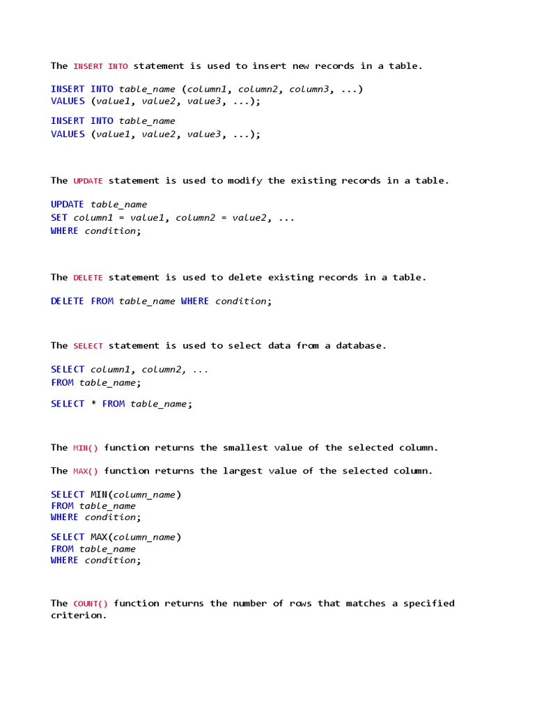 Insert Into Values Insert Into Values | PDF