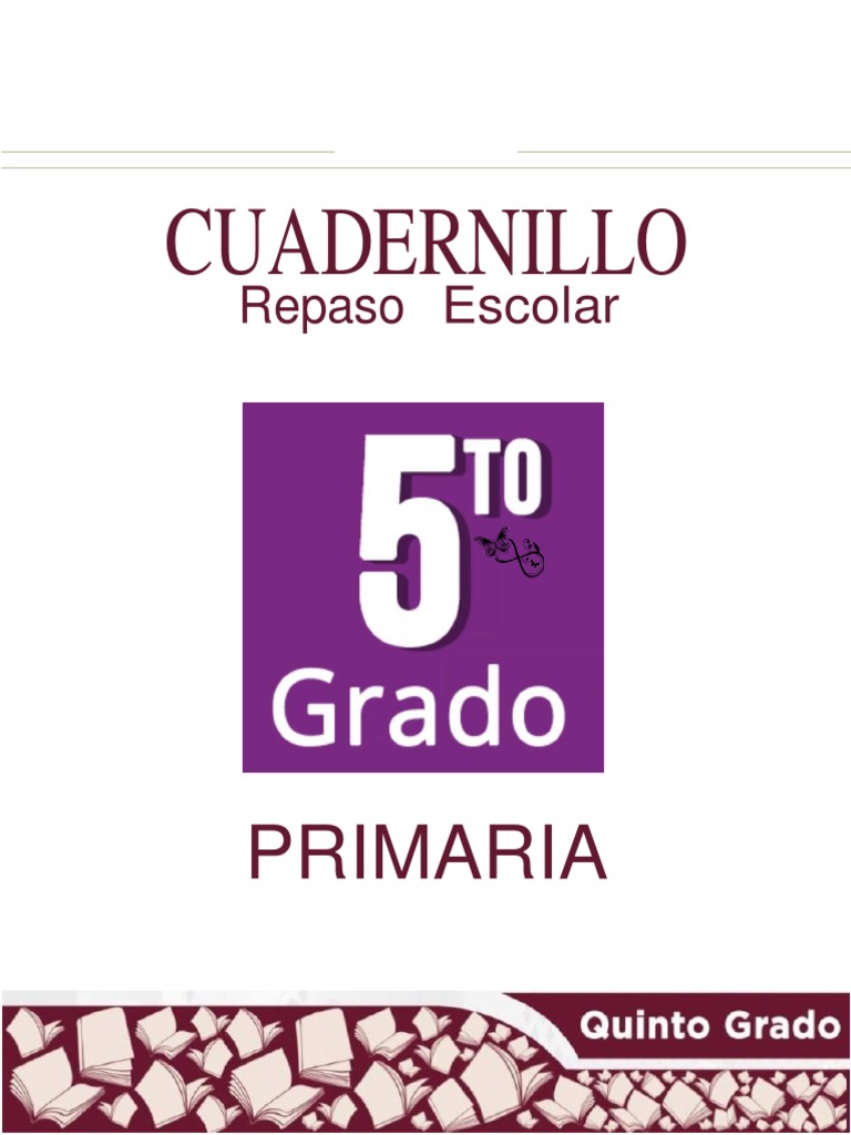 Cuadernillo de Repaso Quinto Grado Elprofe20 | PDF | Sistema solar | Mezcla