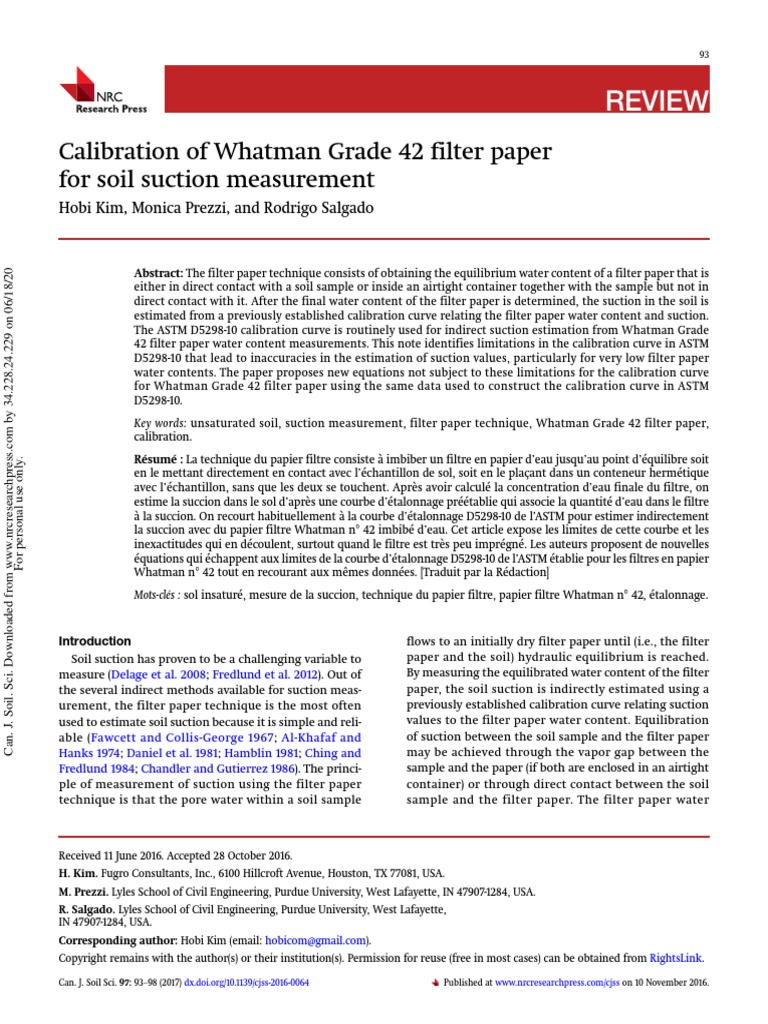 Calibration of Whatman Grade 42 Filter P | PDF