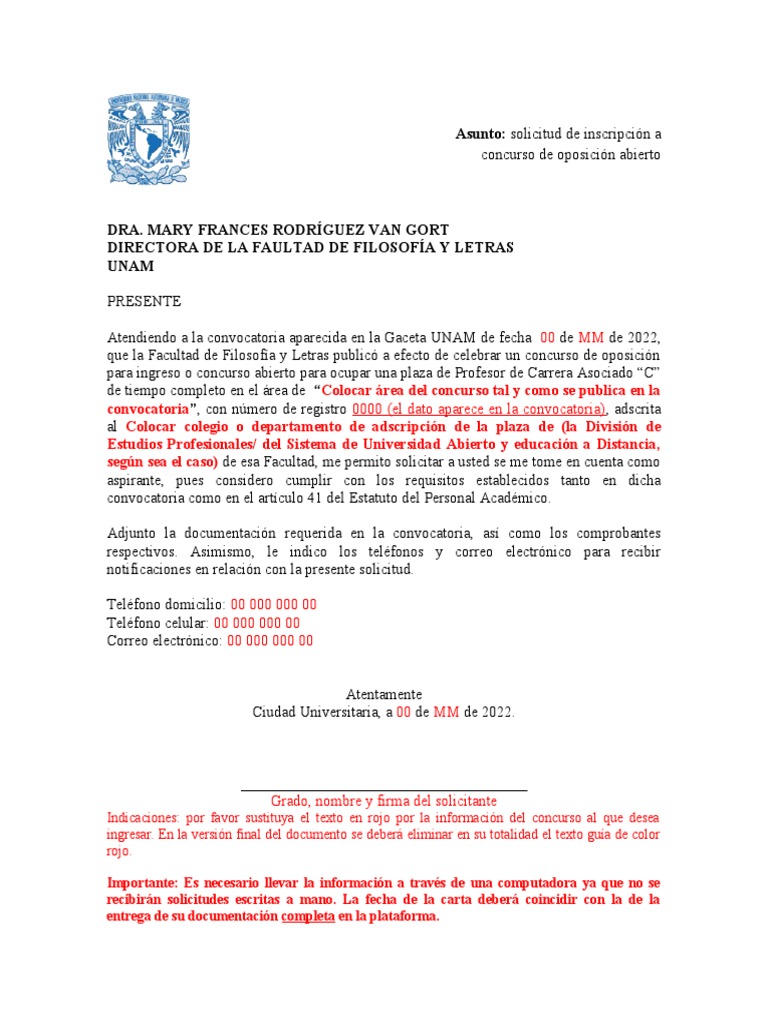 Solicitud de Concurso | PDF