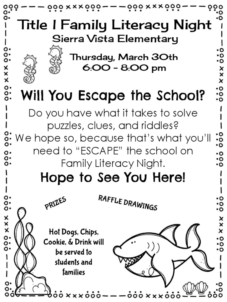 Family Reading Night Ocean Theme | PDF