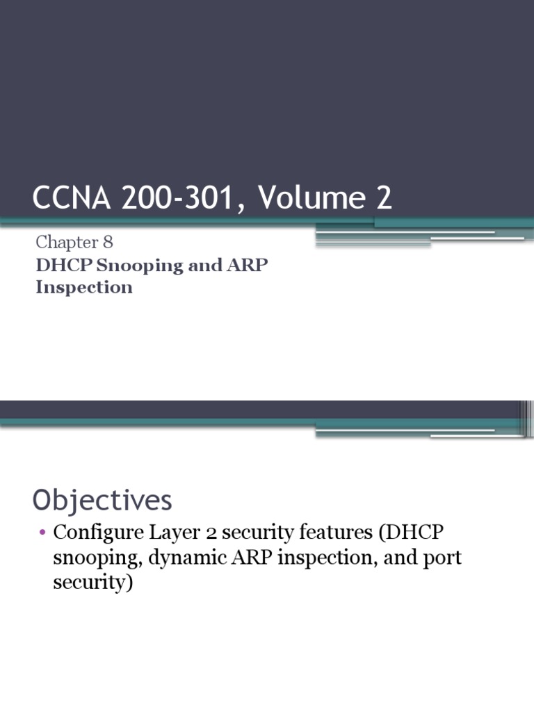 CCNAv2 Chapter 08 - DHCP Snooping and ARP Inspection | PDF