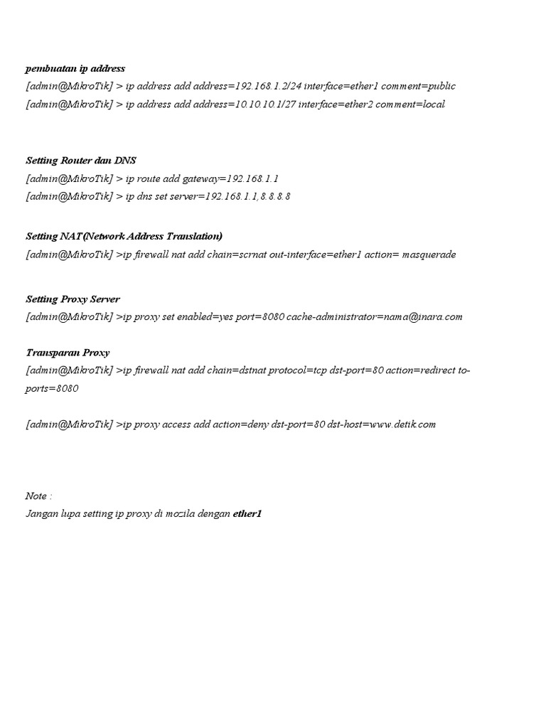 Mikrotik IP and Network Setup Guide | PDF | Computers