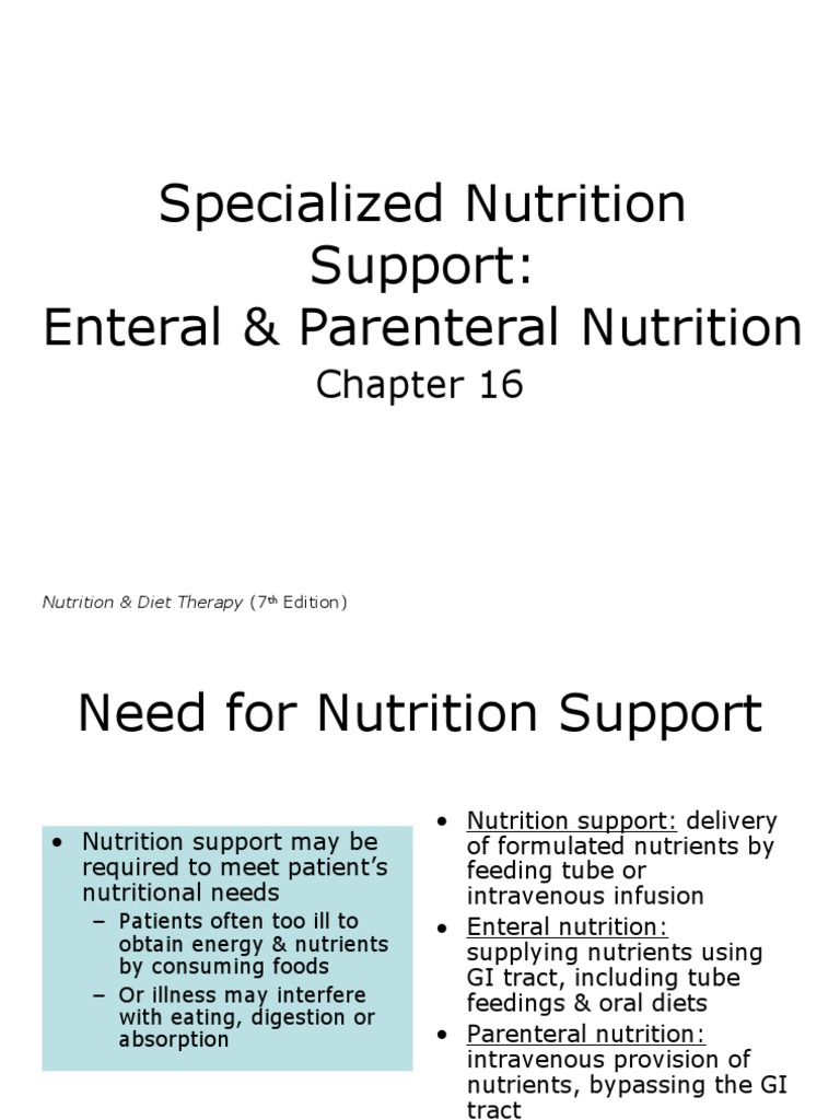 Enteral Nutrition: Types & Support | PDF | Intravenous Therapy | Food ...