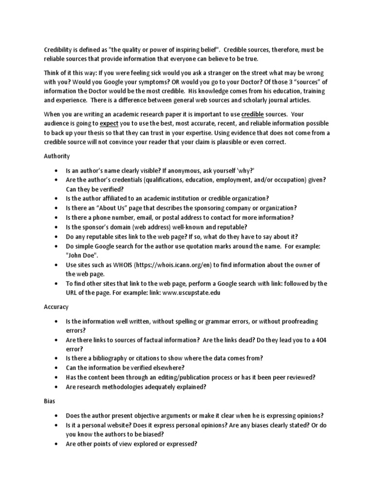 Credible 2 | PDF | Credibility | World Wide Web