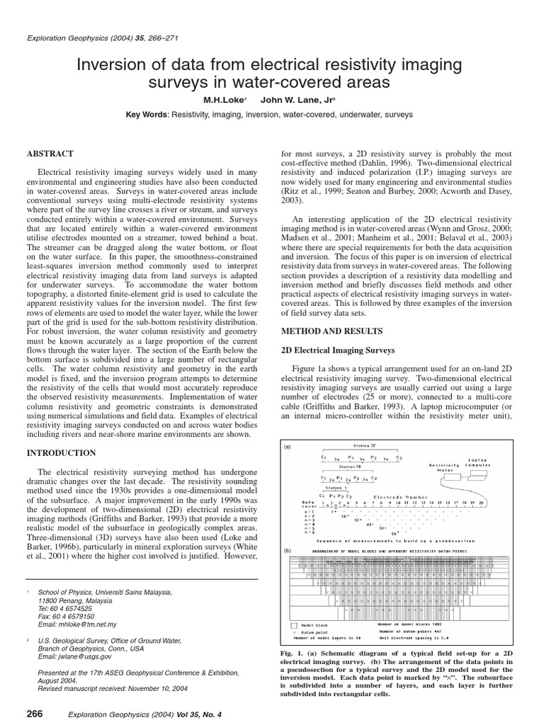 Loke 2004 | PDF | Electrical Resistivity And Conductivity | Finite Element Method