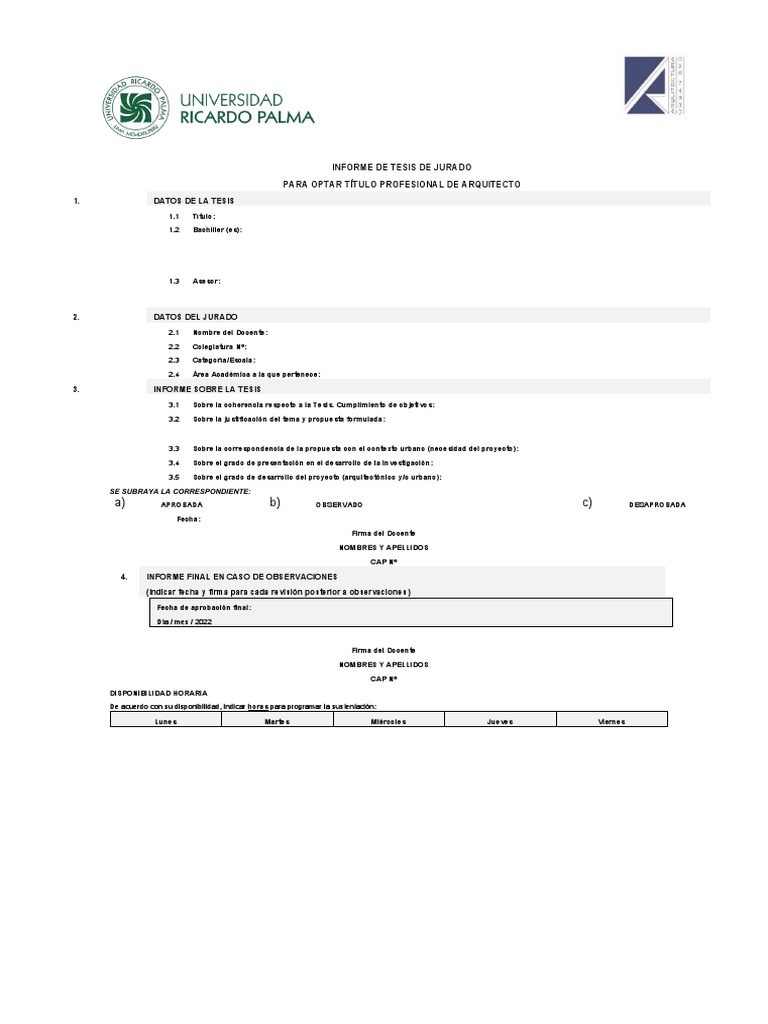 TESIS - Formato Informe de Jurado DESCARGAR | PDF