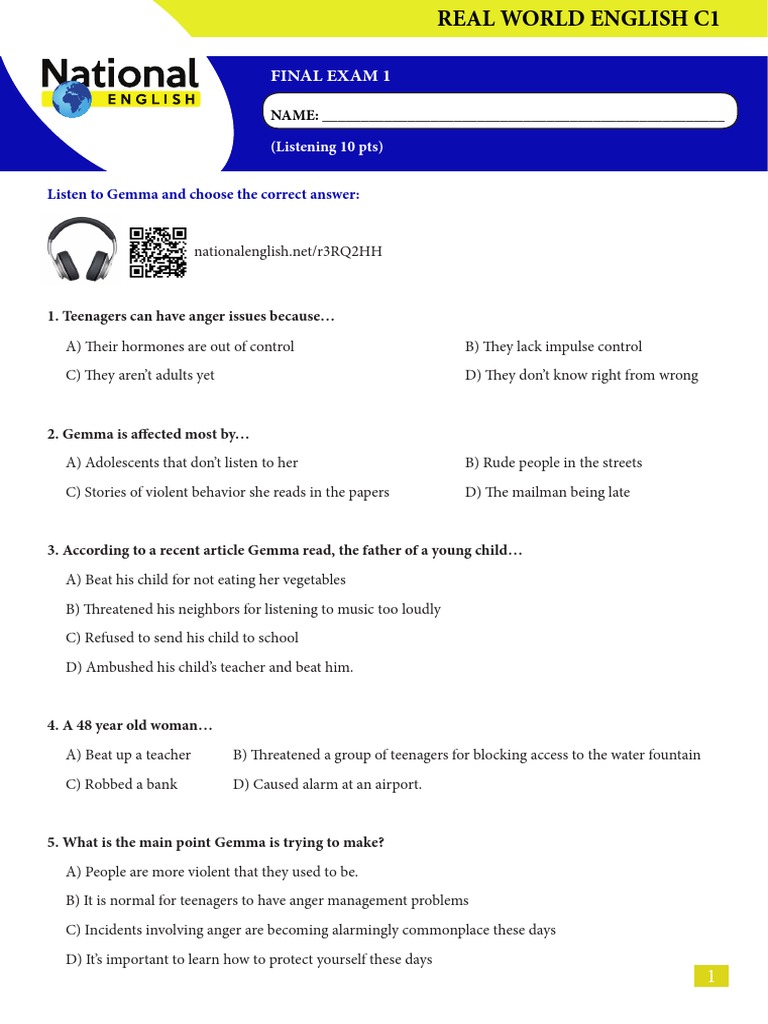 Real World English C1 Exam Guide | PDF