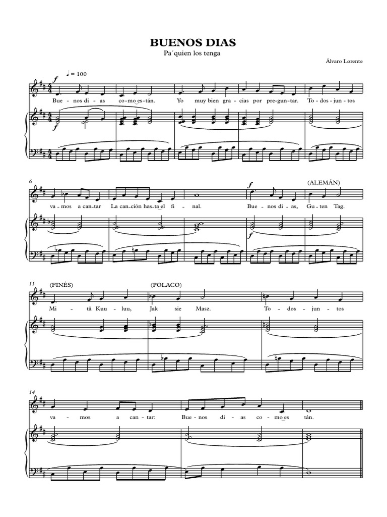Buenos Dias - Partitura Completa | PDF