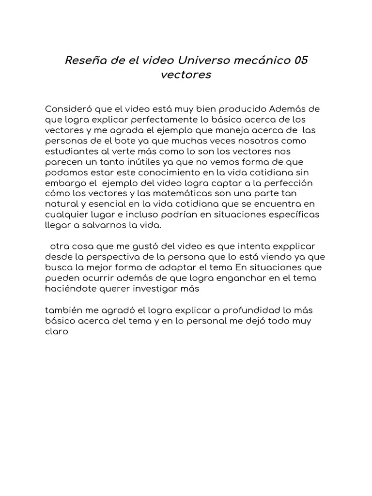 Reseña universo mecanico 05 vectores | PDF