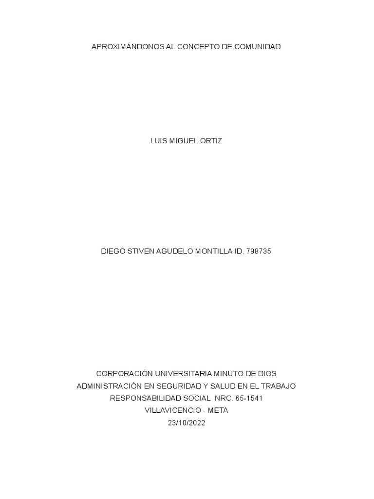 Aproximándonos Al Concepto de Comunidad | PDF