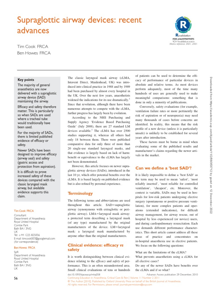 LAM Supreme Si LMA Proseal | PDF