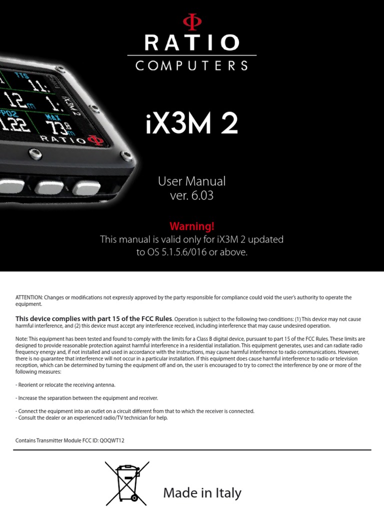 EN iX3M2 User Manual | PDF | Underwater Diving | Scuba Diving