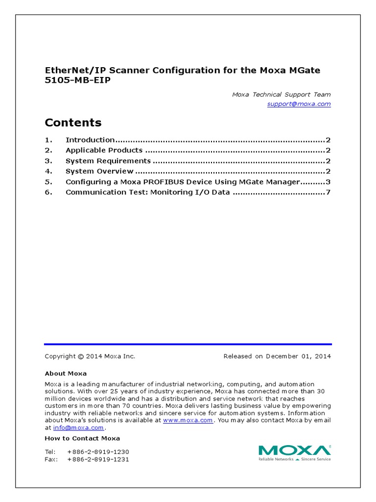 Moxa Tech Note - EtherNet IP Scanner Configuration For MGate 5105-MB-EIP | PDF | Computer ...