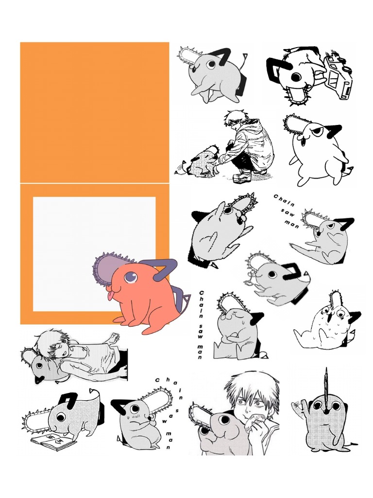 Plantilla Stickers Pochita Chainsaw Man | PDF