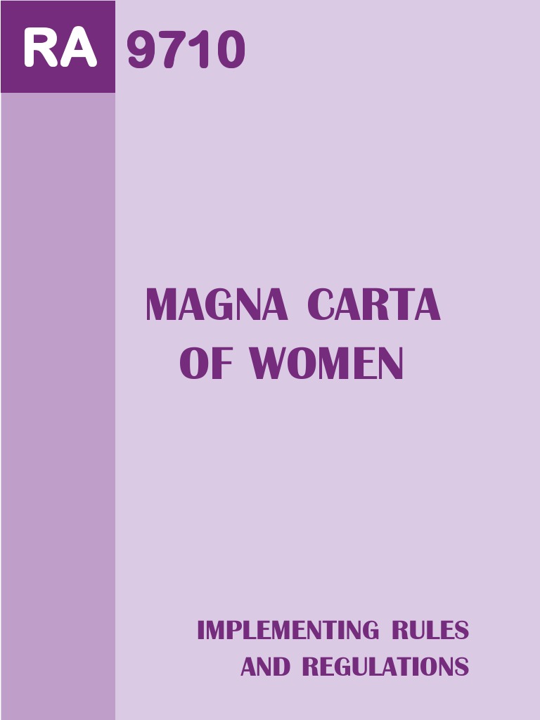 Ra 9710 Magna Carta For Women With Implementing Rules (Irr) | PDF ...