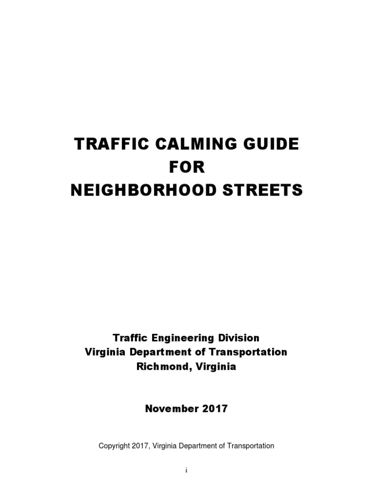 Traffic Calming Guide For Neighborhood Streets | PDF | Pedestrian ...