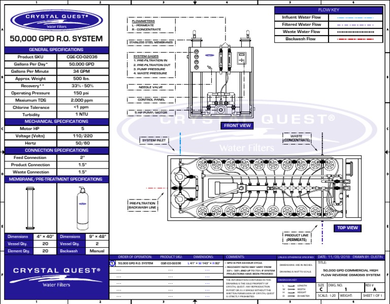 50k Ro System Schematic | PDF | Membrane | Industrial Processes