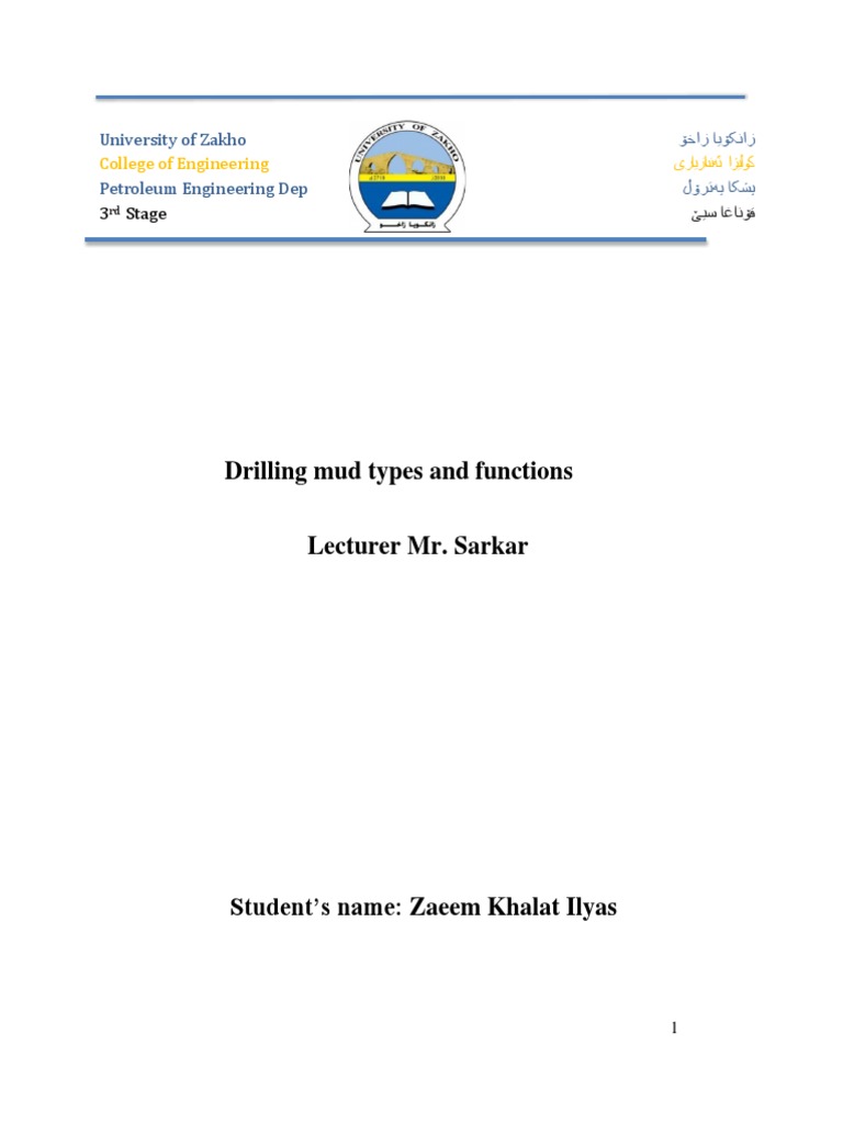 Drilling Fluid Types and Functions | PDF | Oil Well | Chemistry