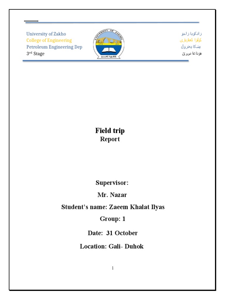 Duhok Geological Field Trip Report | PDF | Geological Formation ...