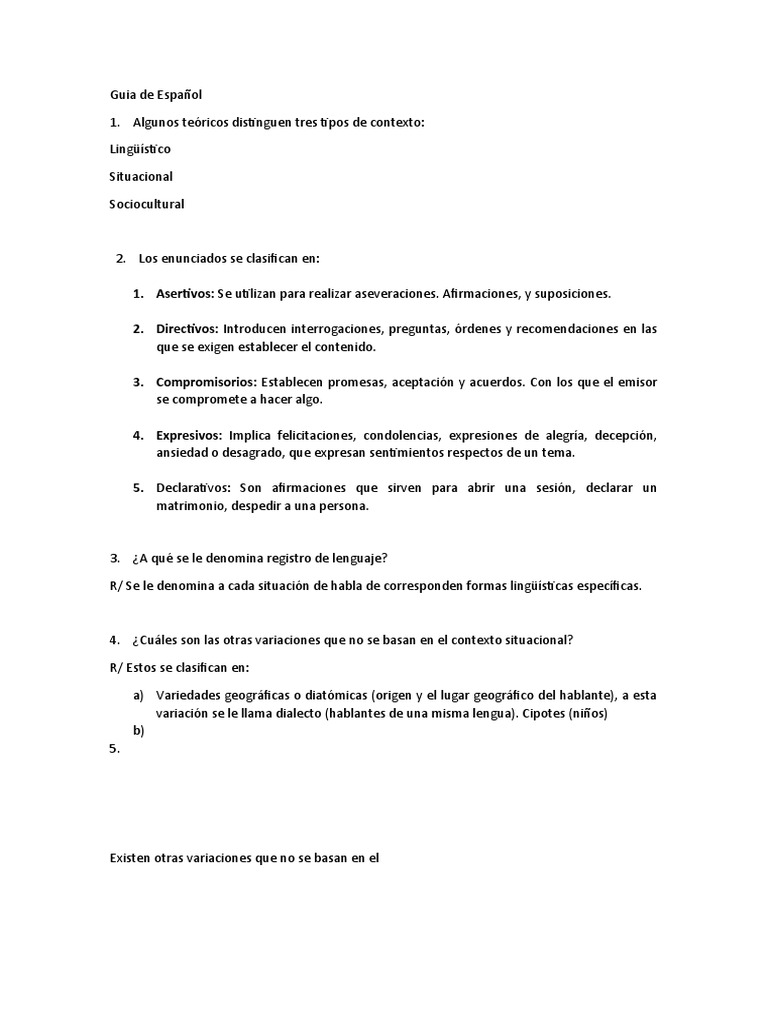 Guia de Español | PDF