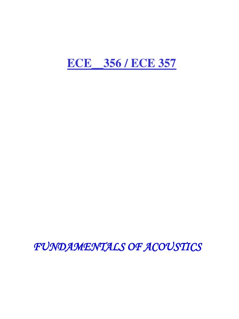 ECE 356: Fundamentals of Acoustics | PDF | Sound | Waves