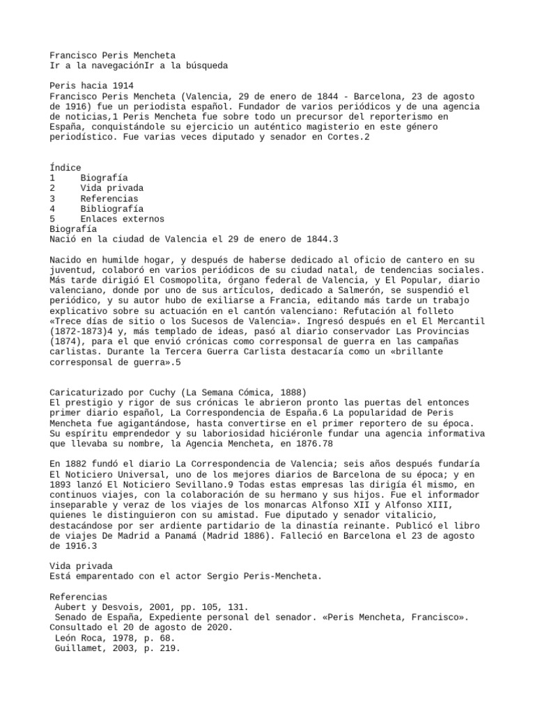 Francisco Peris Mencheta | PDF | Gobierno de españa