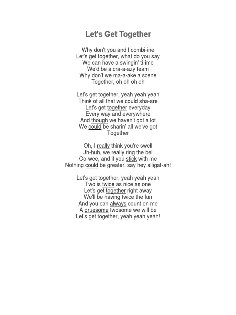 Let Get Together Pdf