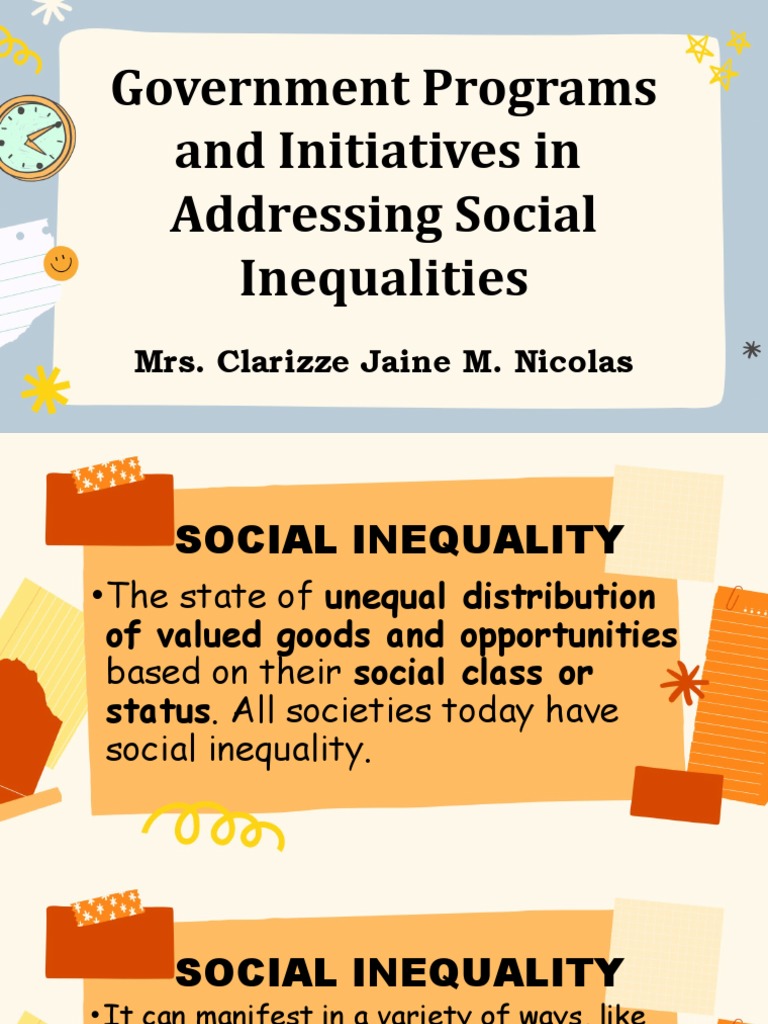 Gov't Programs and Initiative in Addresing Social Inequalities | PDF ...