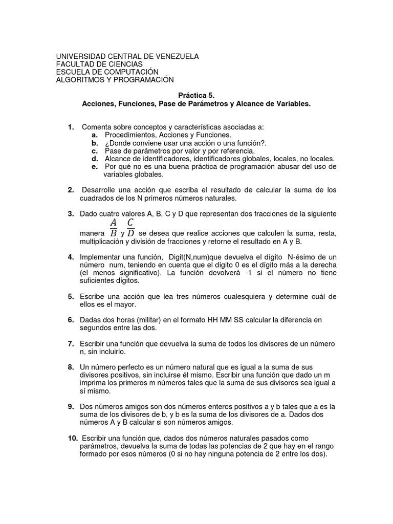 Practica 5 Algoritmos Y Programación Pdf Función Matemáticas