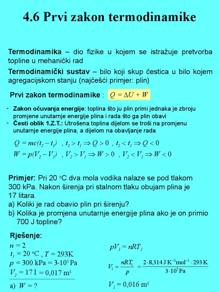 54 Prvi Zakon Termodinamike | PDF