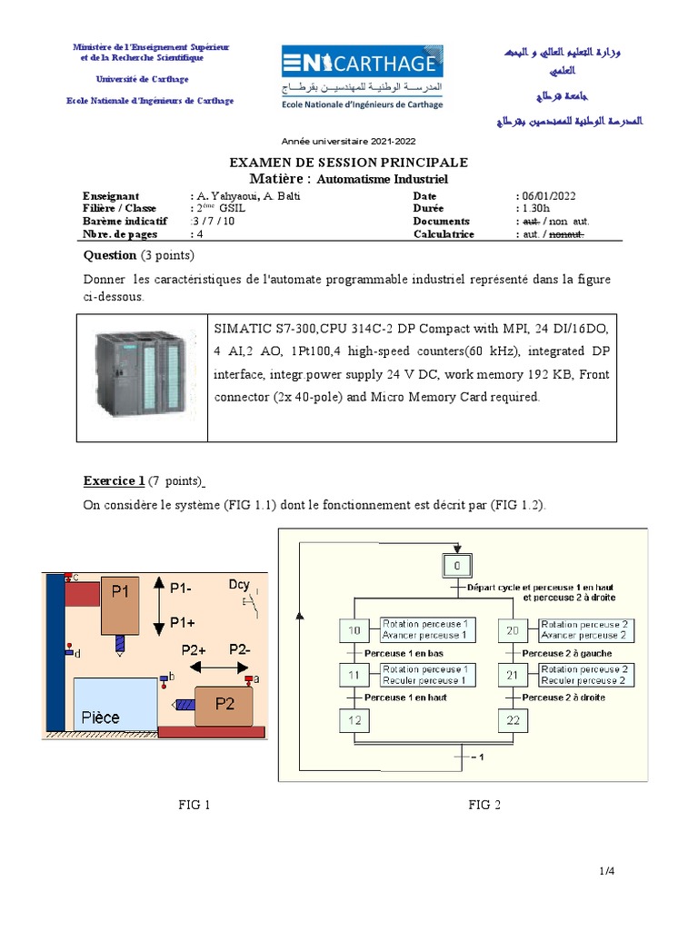 Examen-2Ing-GSIL 2022 VV | PDF | Équipement | Composant