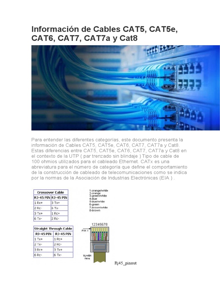 Cables Utp | Descargar gratis PDF | Telecomunicaciones | Ingeniería Informática