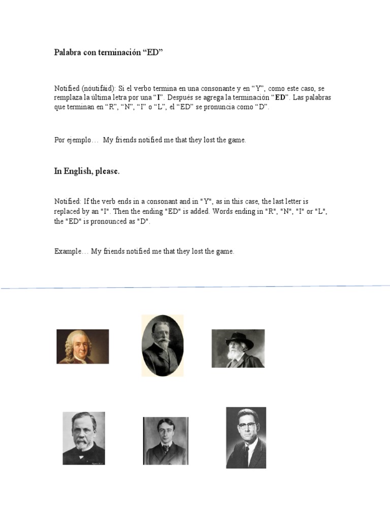 Breve Explicación de La Terminación "ED" en Ingles | PDF