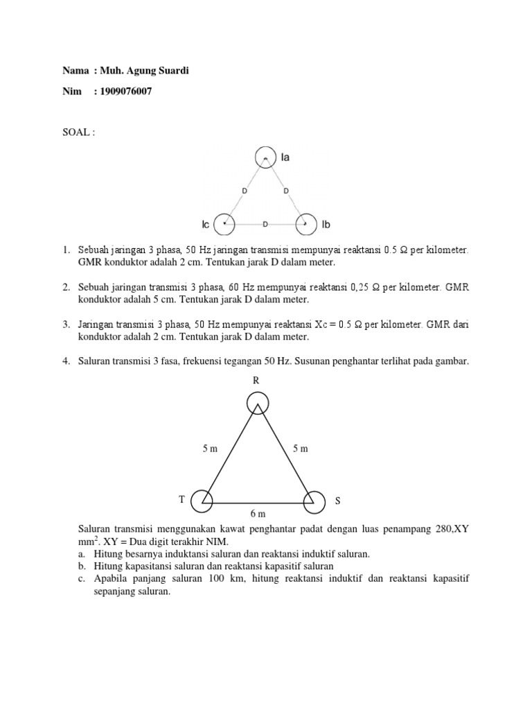 Jarak dan Parameter Jaringan Transmisi 3 Fasa | PDF