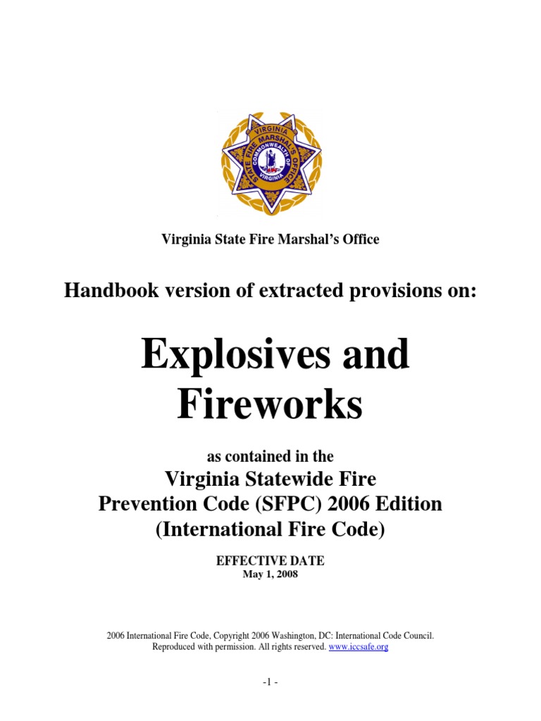 2006 SFPC For Explosives and Fireworks | PDF | Fire Safety | Safety
