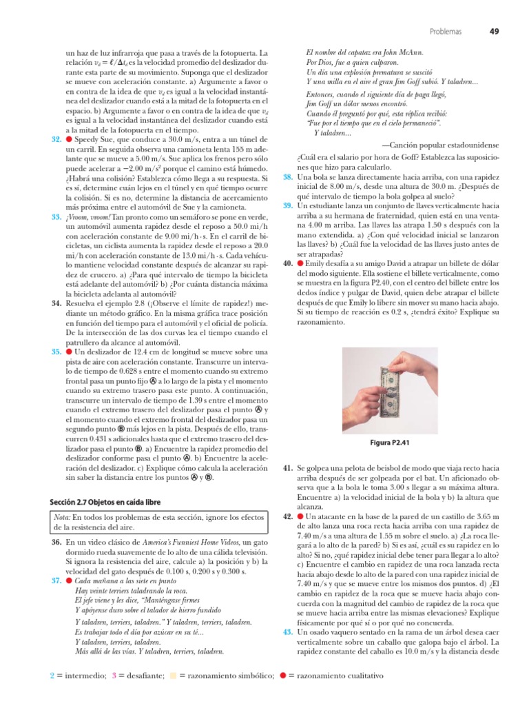 Ejercicios de Caída Libre. Fisica para Ciencias e Ingenieria Serway 7ed Vol 1 | PDF | Velocidad ...