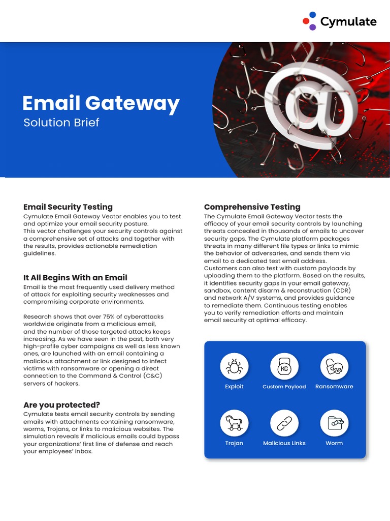 Cymulate - Email Gateway Assessment Solution Brief | PDF | Security ...