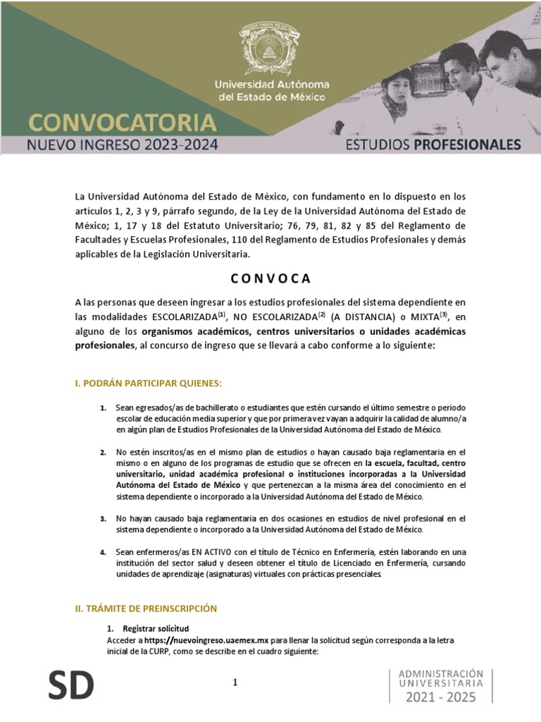 Convocatoria UAEMéx 2023 | PDF | México | Universidad Convocatoria UAEMéx 2023 | PDF | México | Universidad