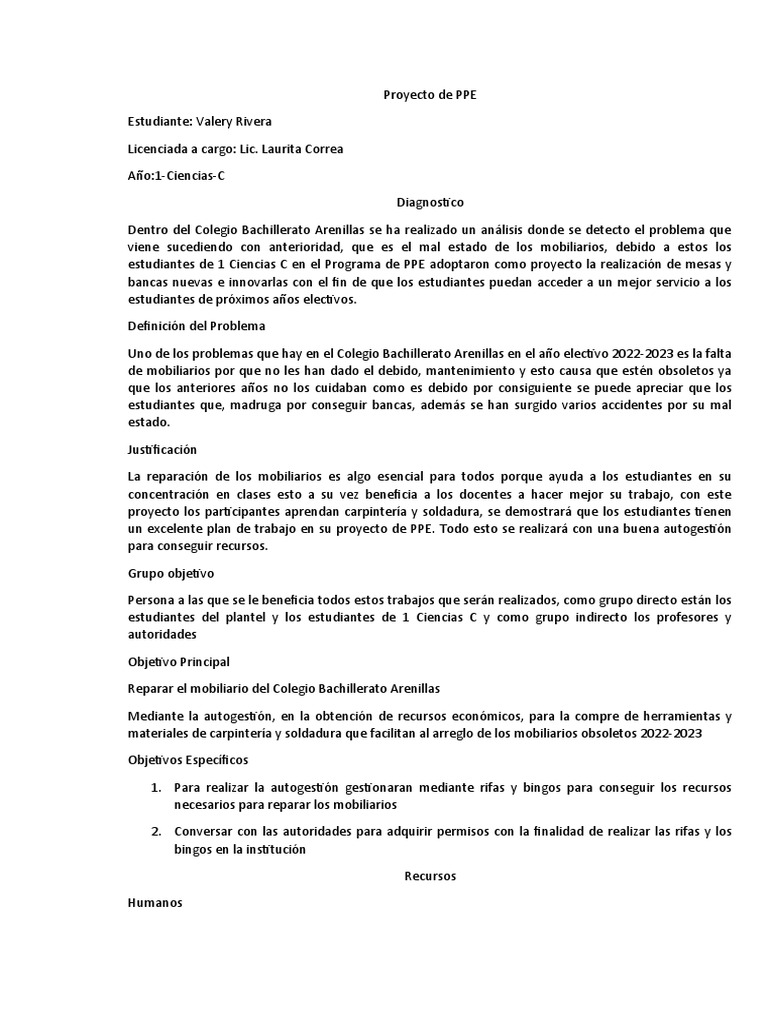 Proyecto de PPE | PDF